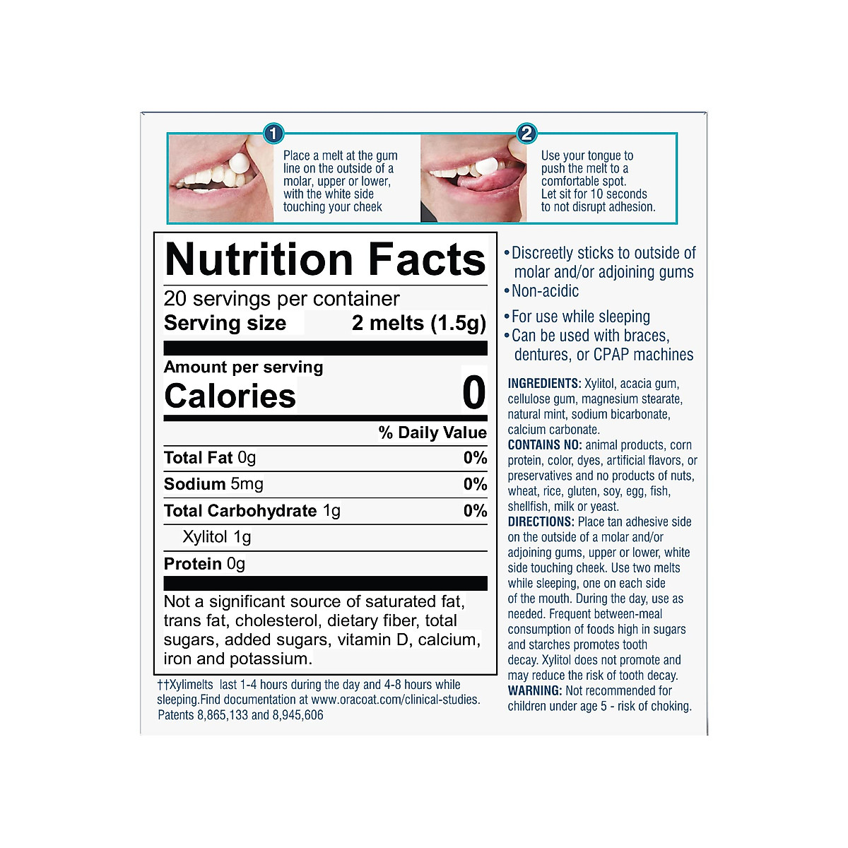 XyliMelts Discs for Dry Mouth, Mild Mint 40 ea (Pack of 6)