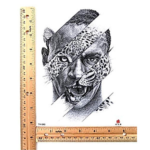 Half Cheeta Half Men Large 8.25" Temporary arm Tattoo Cheap Fun Stocking Stuffers