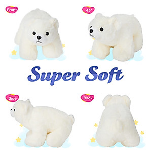 BSTAOFY Light up Polar Bear Stuffed Animal LED Night Light Soft Plush Toy Glow Gift for Kids on Christmas Birthday Valentine's Day, 11'', White