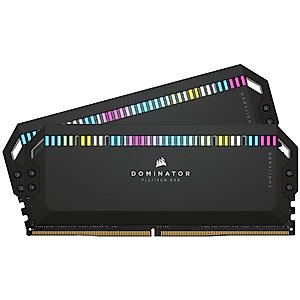 CORSAIR DOMINATOR PLATINUM RGB DDR5 RAM 32GB (2x16GB) 6000MHz CL36 Intel XMP iCUE Compatible Computer Memory - Black (CMT32GX5M2X6000C36)