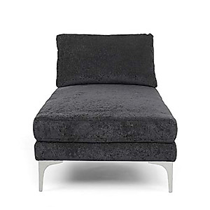 Christopher Knight Home Beamon Chaise Lounge, Black + Silver