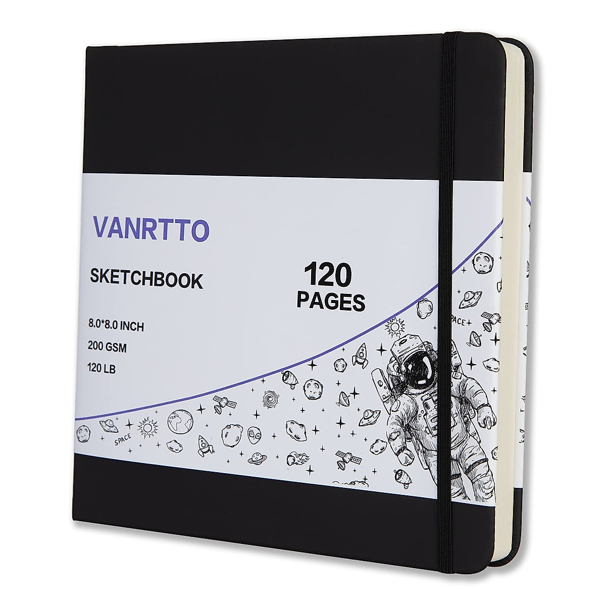 Hardcover Square Sketch Book, 120lb/200GSM Sketchbook Thick Drawing Paper for Marker Watercolor Pencil Mixed Media, Premium Drawing Notebook, Art Journal, 60 Sheets/120 Pages 8x8 Inch Sketch Pad