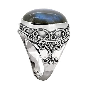 YoTreasure Labradorite Ring Solid 925 Sterling Silver Gemstone Designer Jewelry