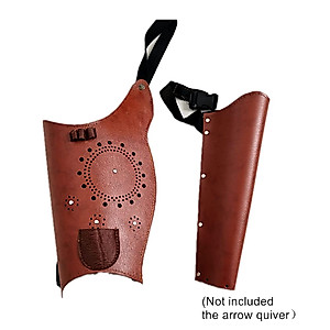 UNISTRENGH Archery Recurve Bow Case PU Leather Bow Bag for Traditional Recurve Bow Longbow (Dark Brown, For Adult (48 * 24cm))