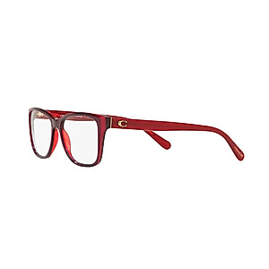 Coach HC6129 Prescription Eyewear Frames, Burgundy Laminate/Demo Lens, 52 mm