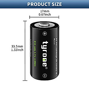tyrone CR123 Rechargeable Batteries, 4-Pack CR123A Lithium Batteries for Arlo Camera [ CAN BE RECHARGED ]