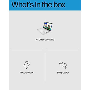 HP Chromebook 14" Laptop, Intel Celeron N4120 Processor, Intel UHD 600 Graphics, 4 GB RAM, 64 GB SSD, Chrome OS (14a-na0240nr, Ceramic White)