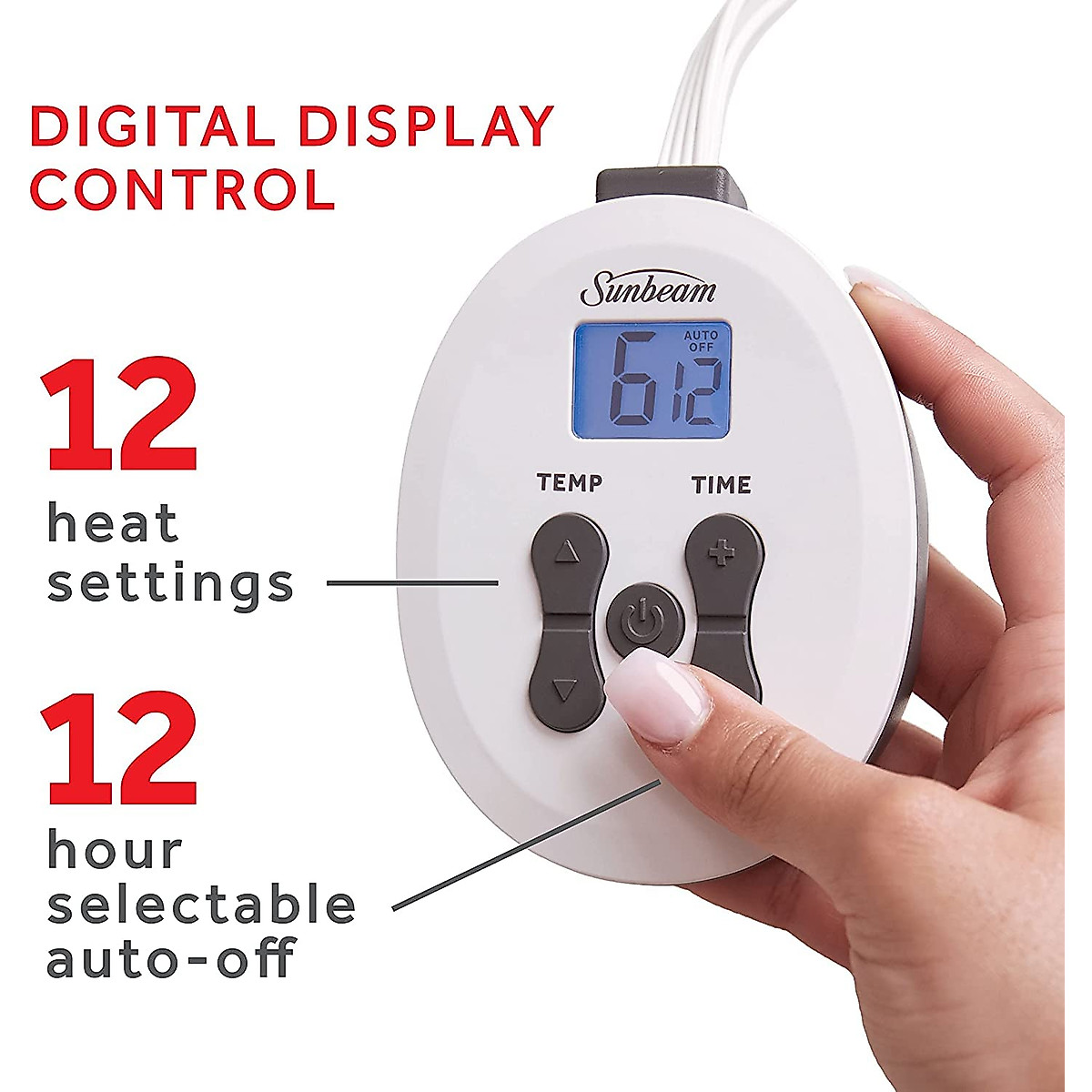 Sunbeam All Season King Premium Heated Mattress Pad with 2 Heating Digital Controllers