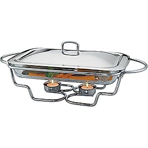 Galashield Chafing Dish Buffet Set Warming Tray with Lid Stainless Steel Buffet Server and Oven Safe Glass (3-Quart)