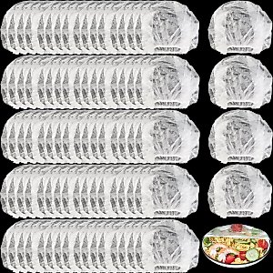 RONYOUNG 300PCS Plastic Bowl Covers Elastic Disposable Bowl Covers for Food Storage, Stretch Covers for Bowls, Fresh Keeping Bags Stretch Lids Kitchen Wrap Seal Bags for Cover Food