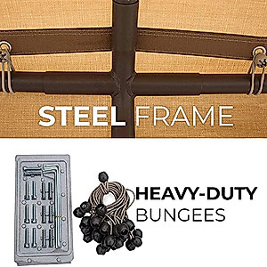 Abba Patio 10x20 ft Heavy Duty Carport Car Canopy Portable Garage Boat Shelter with Fabric Pole Skirts for Party, Wedding, Garden Outdoor Storage Shed 6 Steel Legs, Beige