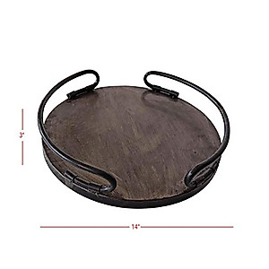 Foreside Home & Garden Metal 14 x 14 inch Round Decorative Tray, Small