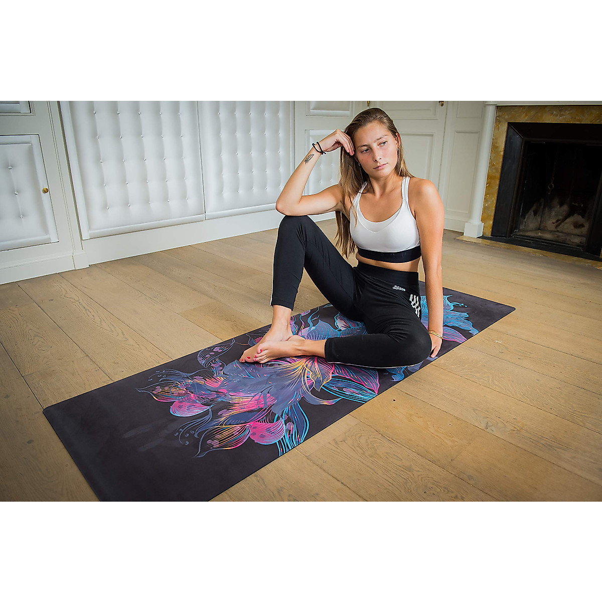 Reetual, The Yoga Mat That Adores Sweat | Premium Hot Yoga Mat Non Slip Towel Combo - with Carrying Strap | Eco Friendly | Designed for Bikram, Hot Yoga, Ashtanga, Vinyasa, Power (Jungle)