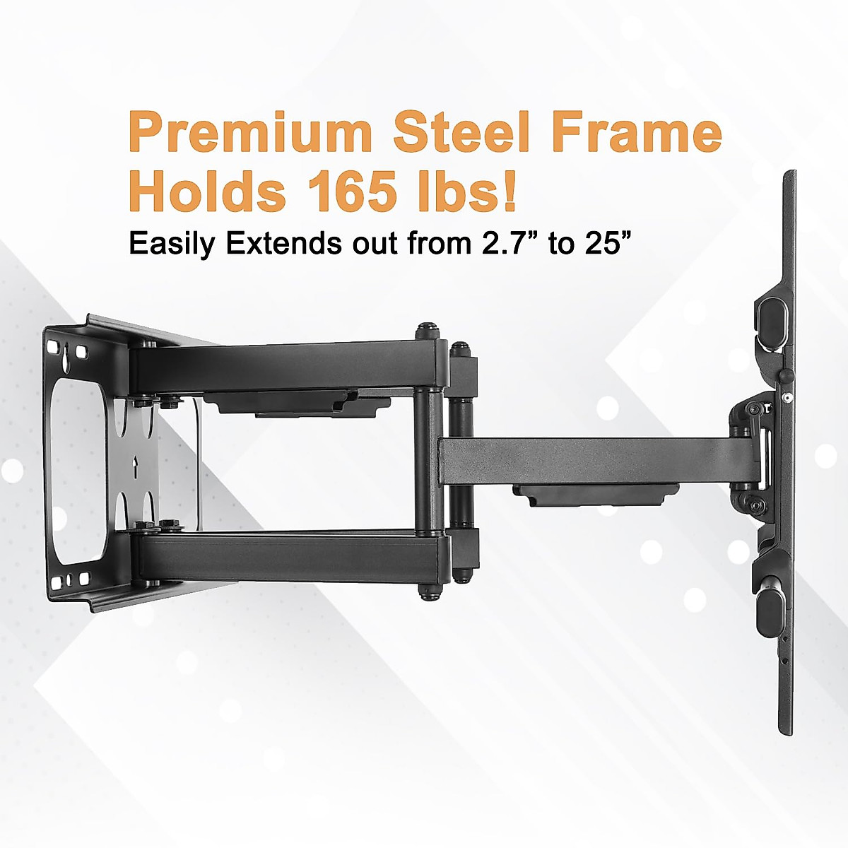 Premium Mount - Heavy Duty Dual Arm Articulating TV Wall Mount Bracket for LG 77" Class C3 Series OLED evo 4K UHD Smart webOS 23 w/ThinQ AI TV - OLED77C3AUA Tilt & Swivel w/Reduced Glare, Buy Smart!