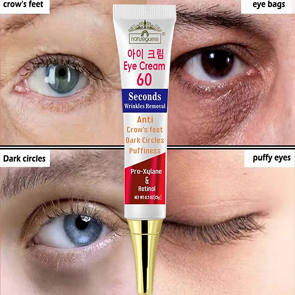 Instant eye cream with retinol, firming, anti-puffiness, wrinkles, removing dark circles, moisturizing skin (1)