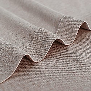 JINCHAN Curtains for Bedroom Living Room Window 63 Inch Length Light Filtering Farmhouse Country Curtains Grommet Top Drapes 2 Panels Heathered Taupe