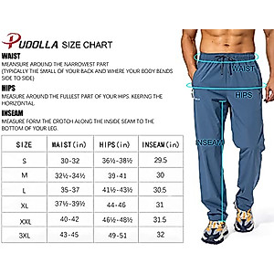 Pudolla Men's Workout Athletic Pants Elastic Waist Jogging Running Pants for Men with Zipper Pockets(Khaki XX-Large)