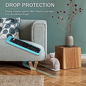 CHUNGHOP Protective Silicone Remote Case for Hisense EN2A27 ERF2K60H EN2H27B EN2H27HS EN2H27D ER-31607R ER-22655HS Cover Kids-Friendly Shockproof Anti-Lost Washable with Lanyard（Glow in Dark Blue）