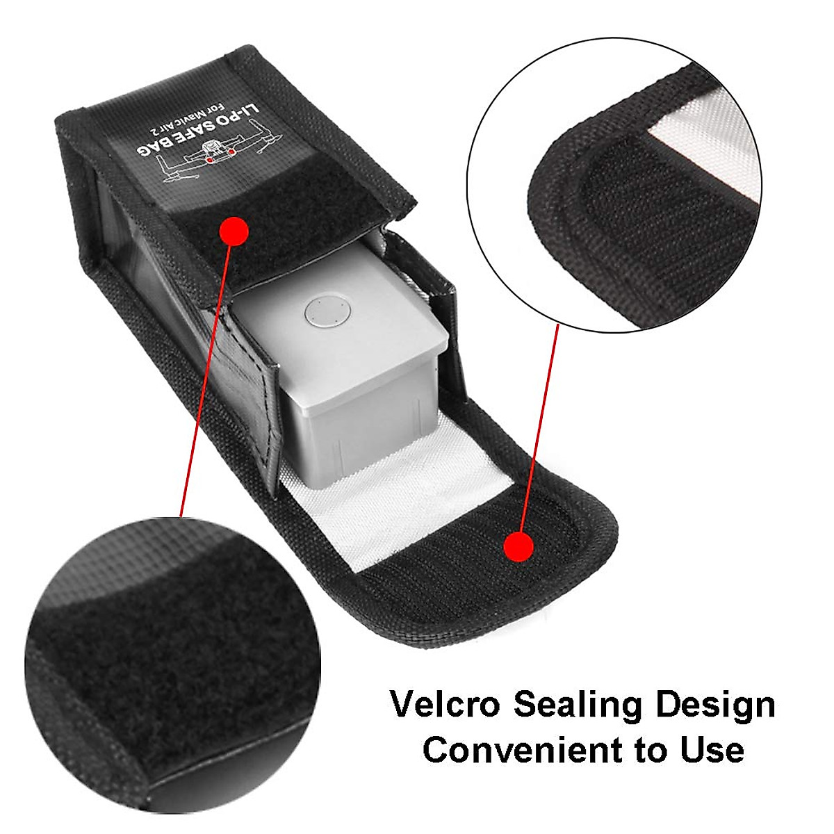 O'woda Lipo Battery Bag for DJI Air 2S / Mavic Air 2, 3 Pack Batteries Storage and Charge Protection Pouch with Charging Port Protective Cap for DJI Mavic Air 2 / Air 2S Accessories