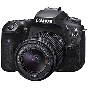 Canon EOS 90D DSLR Camera with EF-S 18-55mm f/4-5.6 is STM + EF 75-300mm f/4-5.6 III + 500mm f/8 Focus + 650-1300mm f/8 Zoom Lenses + 2 Pc 64GB Memory Cards + Tripod + Case + Flash & More