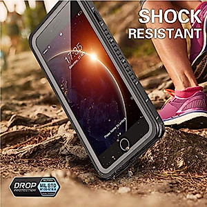 AMILIFECASES iPhone 6 Plus Waterproof Case iPhone 6s Plus Waterproof Case(5.5inch), Huakay IP68 Certified Shockproof Dirtproof Full Body Protection Waterproof for iPhone 6 Plus 6s Plus (Black/Clear)