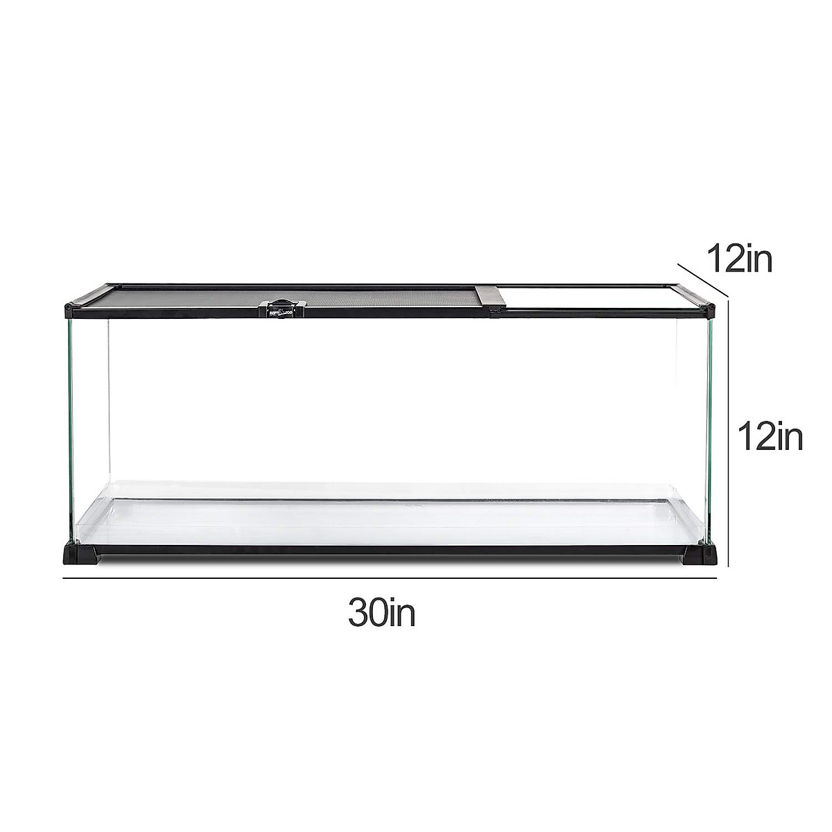 REPTI ZOO 20 Gallon Reptile Glass Terrarium Easy Clean Tank 30" x 12" x 12" Dual Top Sliding Top Cover for Reptile Snake Hamster Hedgehog Small Animals (Knock-Down)