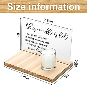 3 Pcs Sympathy Gifts Memorial Candle Acrylic and Wooden in Loving Memory Wedding Signs for Loss of Loved One Memorial Sign Bereavement Gifts (Wing)