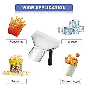 Joyangy French Fry Popcorn Scoop Scooper, Stainless Steel Popcorn Scoop, Quick Fill Tool for Chip Popcorn Bagger Bags, Multipurpose Utility Scooper for Popcorn Machine Ice Candy Snacks Desserts