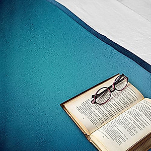 Lunarable Navy Blue Throw Blanket, Abstract Vibrant Shaded Digital Color on Plain Background Bohemian Print, Flannel Fleece Accent Piece Soft Couch Cover for Adults, 50" x 60", Turquoise Navy Blue