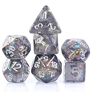 UDIXI 7PCS Polyhedral DND Dice Set, Characters's Weapons Design for Role Playing Dice Games as Dungeons and Dragons RPG MTG Table Games (Bard)
