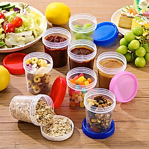 YINCL [20 Pcs] Salad Dressing Container to Go - 4 oz Plastic Condiment Containers with Lids, Reusable Sauce Containers Leakproof Small Containers, 20pcs-4oz