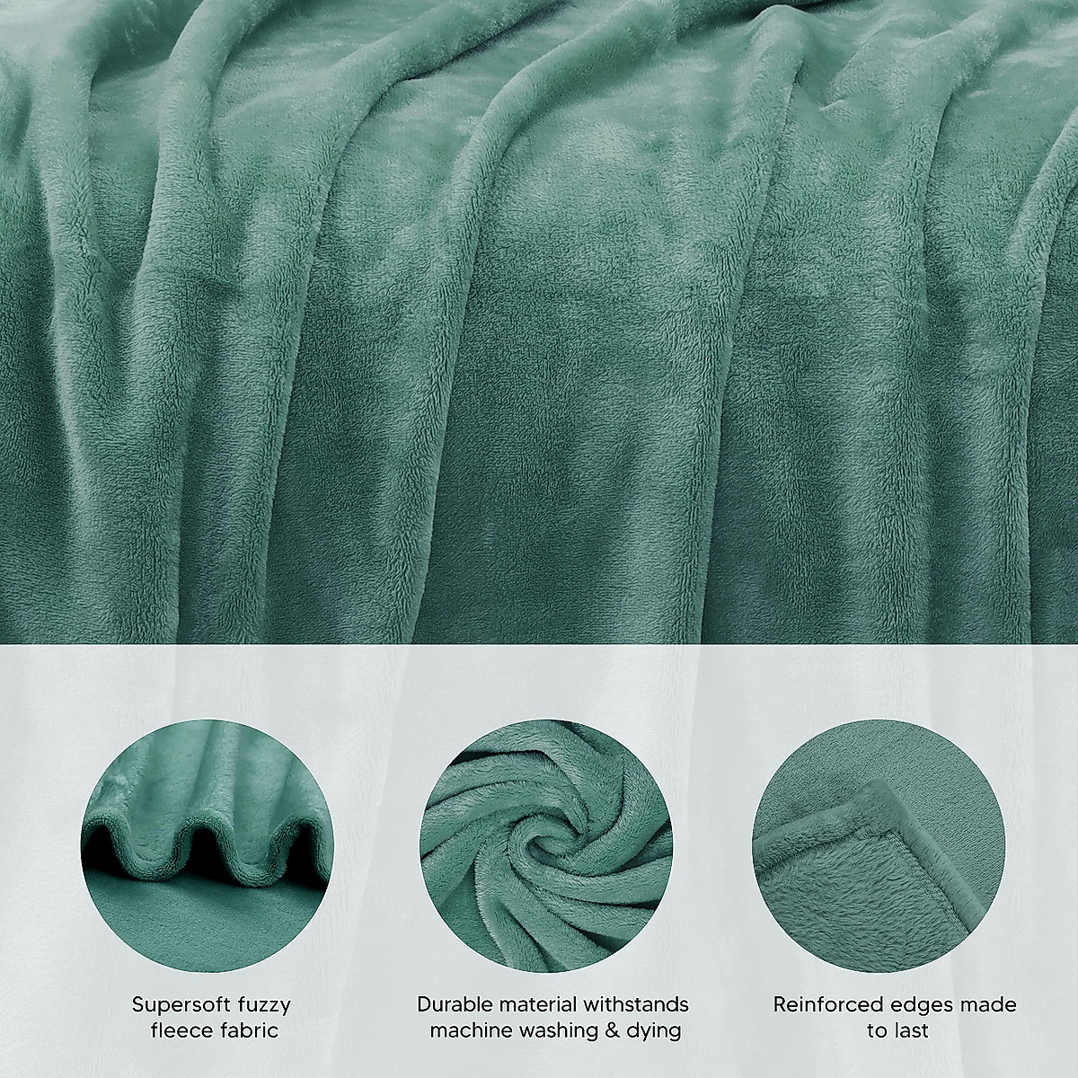 Utopia Bedding Fleece Blanket Kids Size Celadon 300GSM Luxury Blanket for Couch Sofa Bed Anti-Static Fuzzy Soft Blanket Microfiber (43x55 Inches)