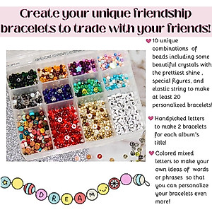El Galeón Friendship Bracelet Kit DIY Albums Mix Beads for Bracelets Glass Alphabet Letter Beads Elastic (Albums Version)