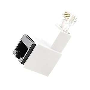 CablesOnline Cat5e/Cat6 RJ45 Ethernet Male/Female Right Angle Adapter. RJ45/ 8P8C Female to RJ45/ 8P8C Male, U-R45W