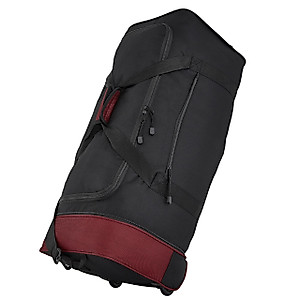 TPRC 32-Inch Collapsible Expandble Travel Rolling Duffel Bag, Black/Red