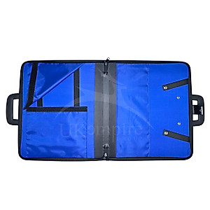 UK EMPIRE GROUP Masonic Apron and Chain Collar Case Leather Past Master (Embroidered) MM, Provincial Size – Freemason Carrying Bags (Silver Emblem)