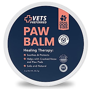 Vets Preferred Paw Balm Pad Protector for Dogs – Dog Paw Balm Soother – Heals, Repairs and Moisturizes Dry Noses and Paws – Ideal for Extreme Weather Season Conditions - 2 Oz