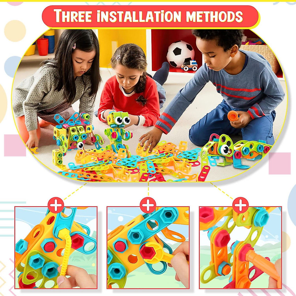 Dolanus 189 PCS STEM Toys Building Blocks - Toddler Toys for 3 4 5 6 7 8 Year Old Boys | Building Toys for Kids Ages 4-8 | STEM Activities for Kids Ages 5-7 | Present Birthday Gift for Boys