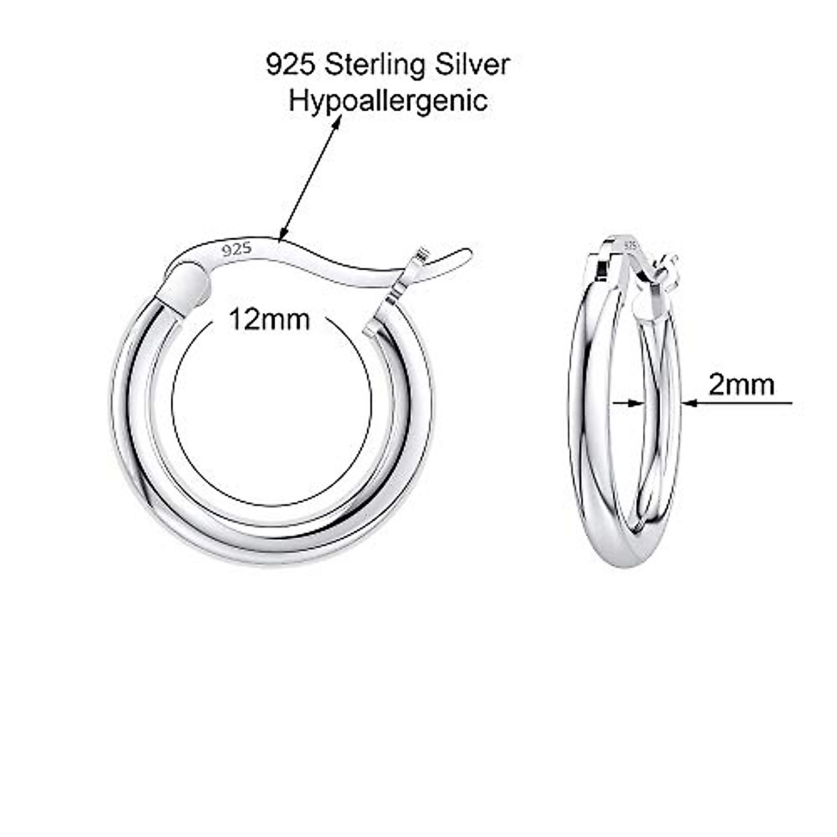 Savlano 925 Sterling silver Round Hoop Earrings for Women & Men Comes in 10MM-25MM (12)