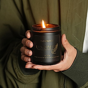 AMMORZEEF Lavender Scented Candles for Home Soy Floral Candles for Men Extra Strong Scented Candles for Women 7 Oz Long Lasting Aromatherapy Candles - Burning Time 50h