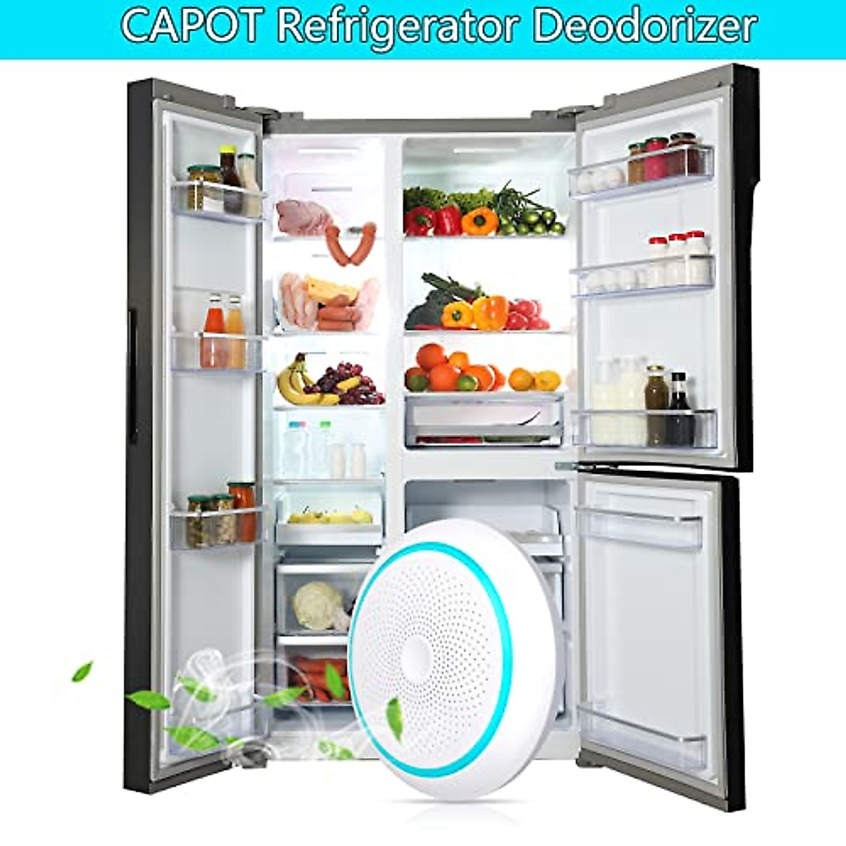 CAPOT Refrigerator Deodorizer, Portable Mini Rechargeable Odor Eliminator for Fridge, Closet, Wardrobe, Shoes Cabinet and Pet Nest. Remove Odors more Effectively than Baking Soda and Activated Carbon