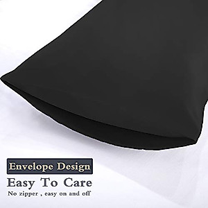Qeeruim Home Satin Pillowcase for Hair and Skin, 2-Pack - King Size (20x40 inches) Silk Pillow Cases - Satin Pillow Covers with Envelope Closure, Black