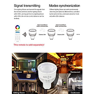 LGIDTECH FUT106 Miboxer 6W 2.4GHz WiFi Led Spotlight Bulb GU10 AC 100-240V RGB+CCT Color Changing,Temperature Adjustable,Memory Funtcion.Smartphone APP & Voice Control via Gateway hub(Excluded)