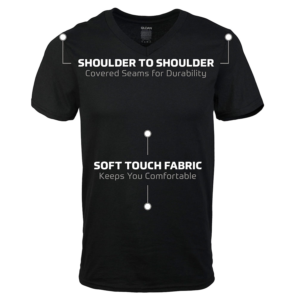 Gildan Men's V-Neck T-Shirts, Multipack, Style G1103, Black/Sport Grey/Charcoal (5-Pack), 2X-Large