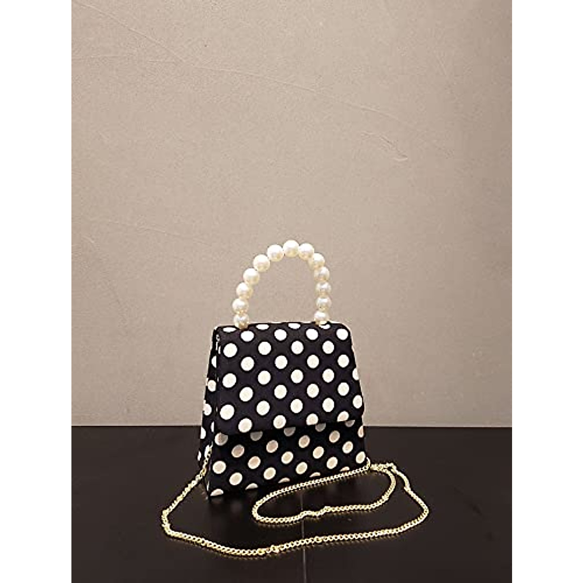 Mellshy Women Polka Dot Tote Bag Top Handle Bag Shoulder Bag Crossbody Bag (Black)