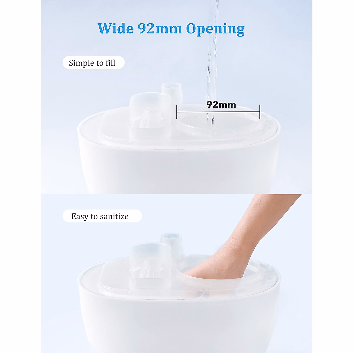 2.5 L Small Humidifiers for Bedroom Kids, Nursery, 26dB Quiet Ultrasonic Cool Mist Humidifiers for Baby, 3-IN-1 Air Humidifier with Essential Oils, Easy Clean, Night Light, Plant, Auto Shut-Off, 30H