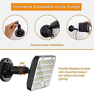 Solar Motion Outdoor Lights,Led Lights Dusk to Dawn,Solar Panels with Focusing Optical Lens Sensor Solar Security Lights, IP65 Waterproof 360 Degree Wall Lights for Garden,Patio,Deck,Indoor Lighting