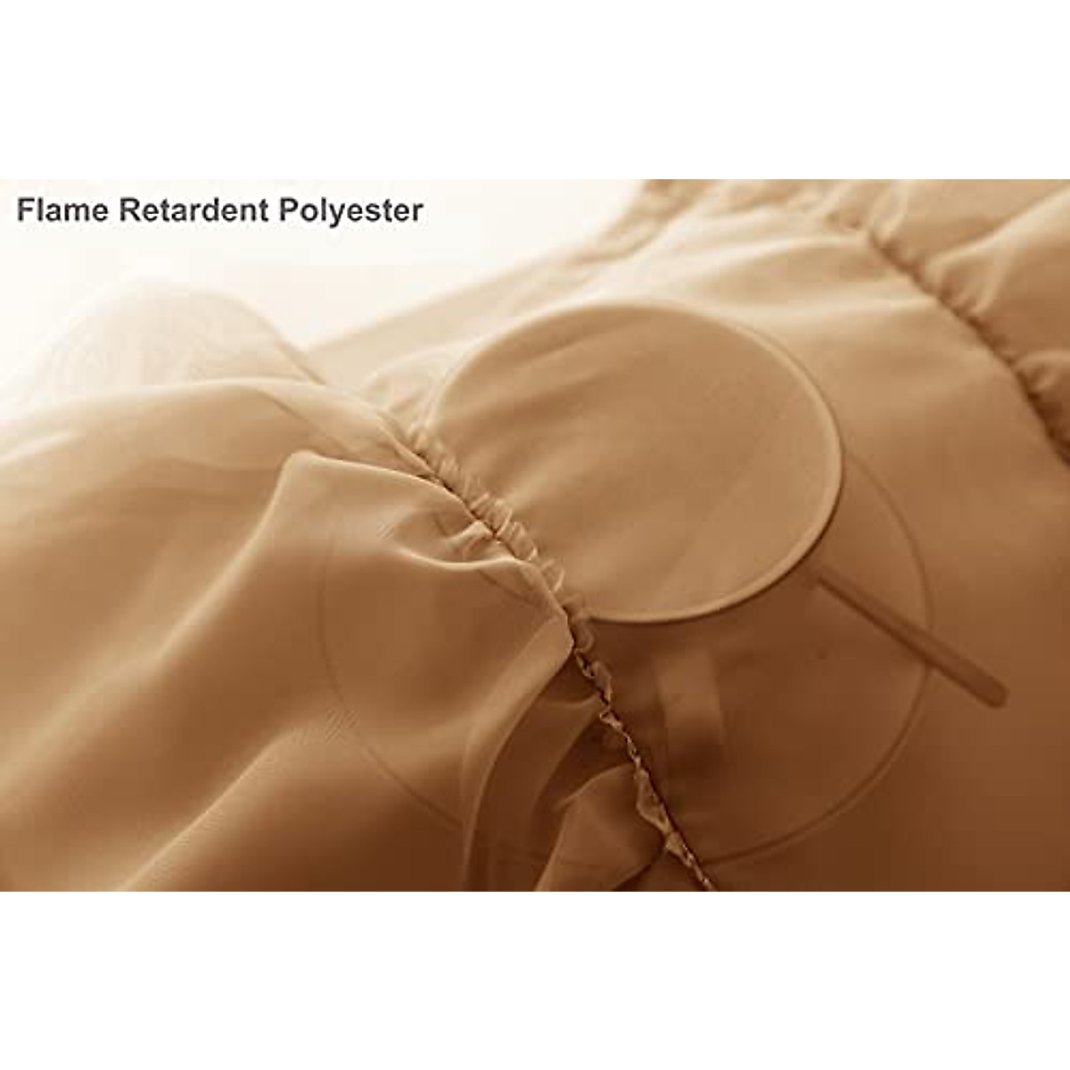 PearAge Ruffled Voile Semi Sheer Curtain Valance, Kitchen Living Room Shabby Chic Ruffle Valance Curtains, Girls Daughters Bedroom Cascade Window Valance Rust Brown 50x16 Inches