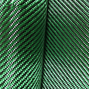 GatherTOOL 100cm*50cm Green Carbon Aramid Fiber Hybrid Fabric Cloth 3K Carbon Fiber Green Aramid Fiber 190gsm 0.2mm Thickness