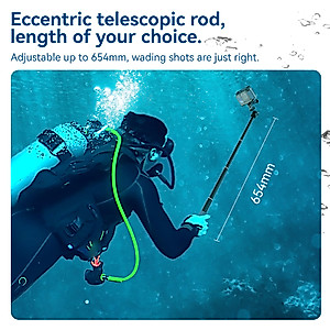 TELESIN 360° Waterproof Selfie Stick 25.75" w Hand Strap Underwater Dive Diving Extension Stick Pole Monopod for GoPro Max 12 11 10 9 8 7 Insta360 X3 GO3 Ace Pro DJI Action 4 Osmo Pocket 3 Accessories